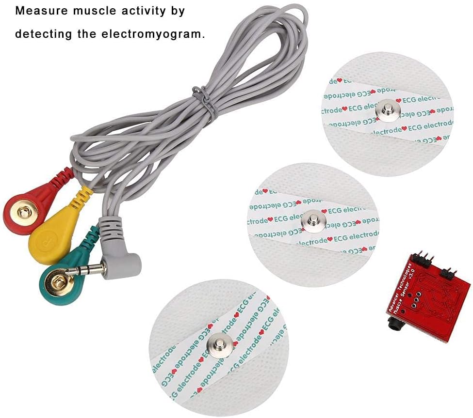 Walfront Muscle Signal Sensor EMG Sensor with EMG Connection Line ...