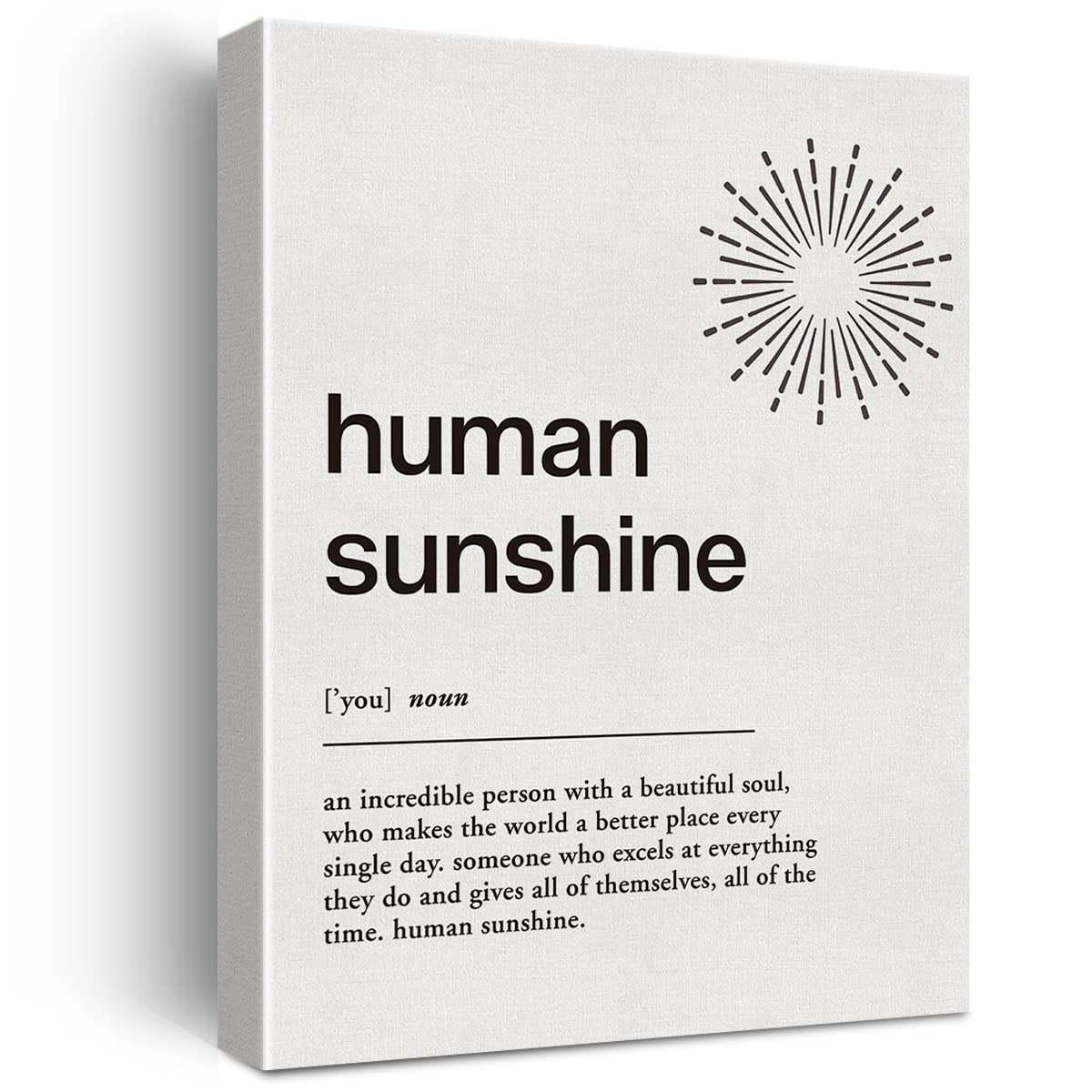 Amazon.com: Motivational Wall Art Human Sunshine Definition Canvas ...