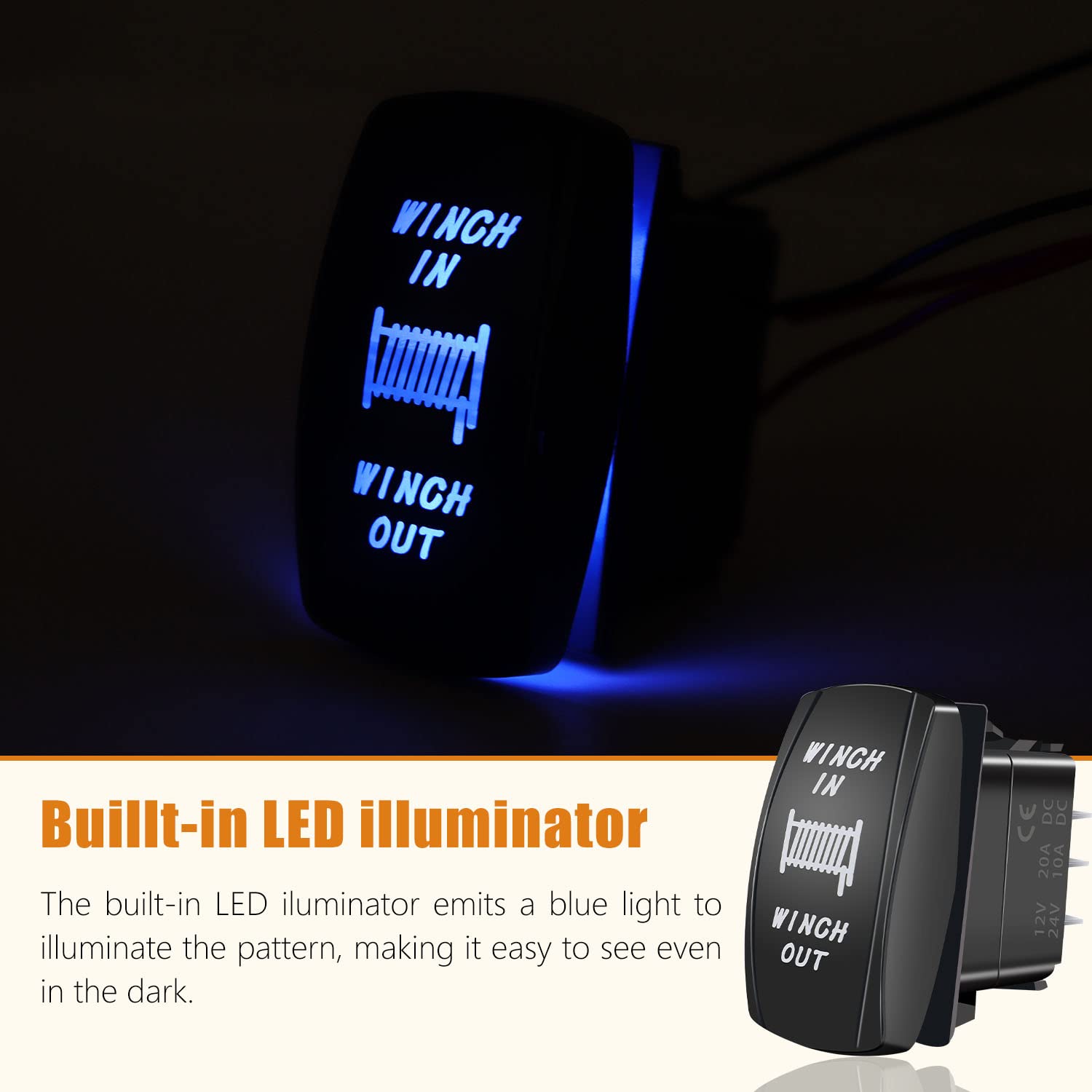 Snapklik.com : Mankk Winch Rocker Switch 7 Pin Momentary Winch In Winch ...