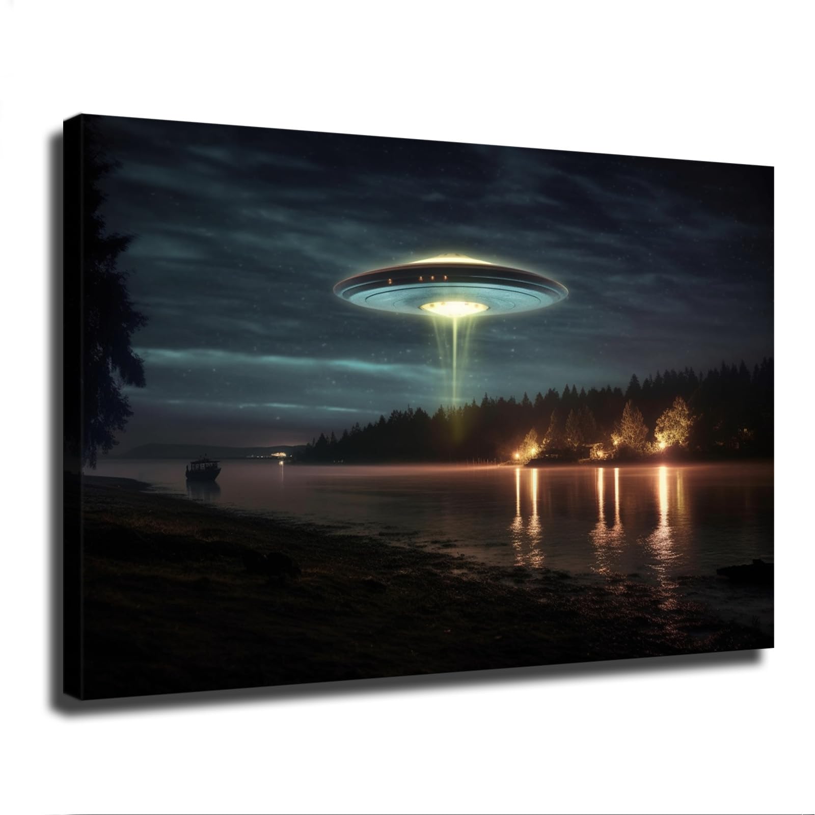 Amazon.com: VesFy UFO - Science Fiction Spaceship Art Canvas Poster ...