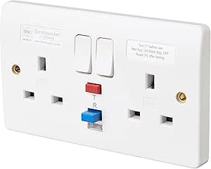 Mk K6231WHI 2-Gang 13A RCD Socket 30MA Active : Buy Online at Best ...