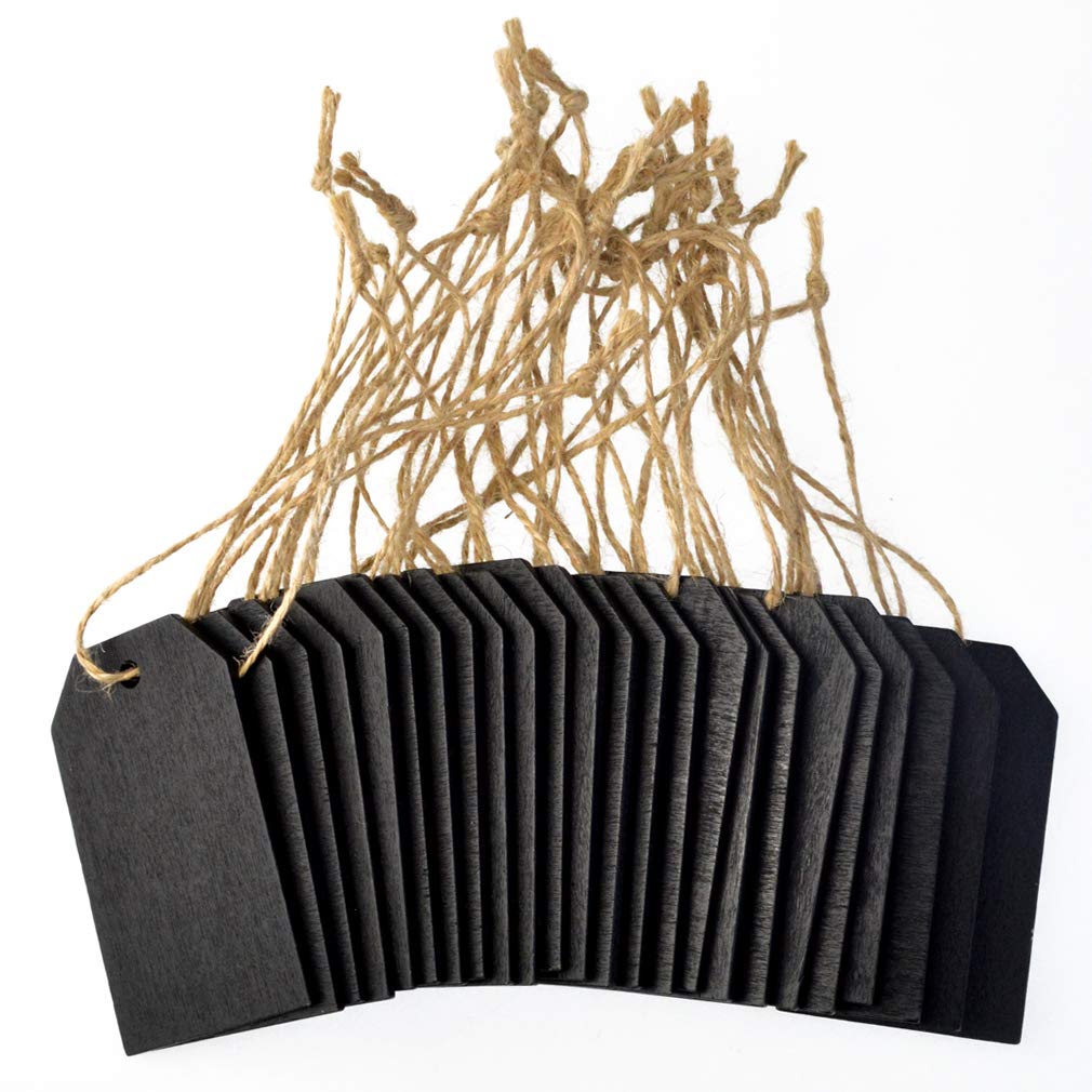 Snapklik.com : 48 Pcs Chalkboard Tags, Topbuti Hanging Wooden Mini ...
