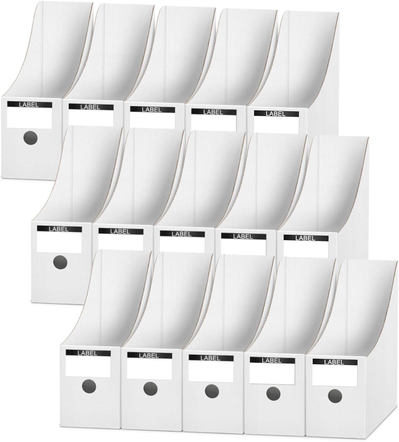 Amazon.com : ANSTEEP 15 Pack Wite Magazine File Holder , Cardboard ...