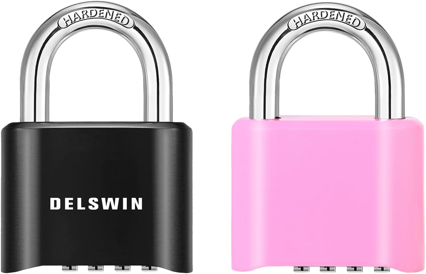 DELSWIN 4-Digit Combination Lock Outdoor Padlock - Heavy Duty Locker ...
