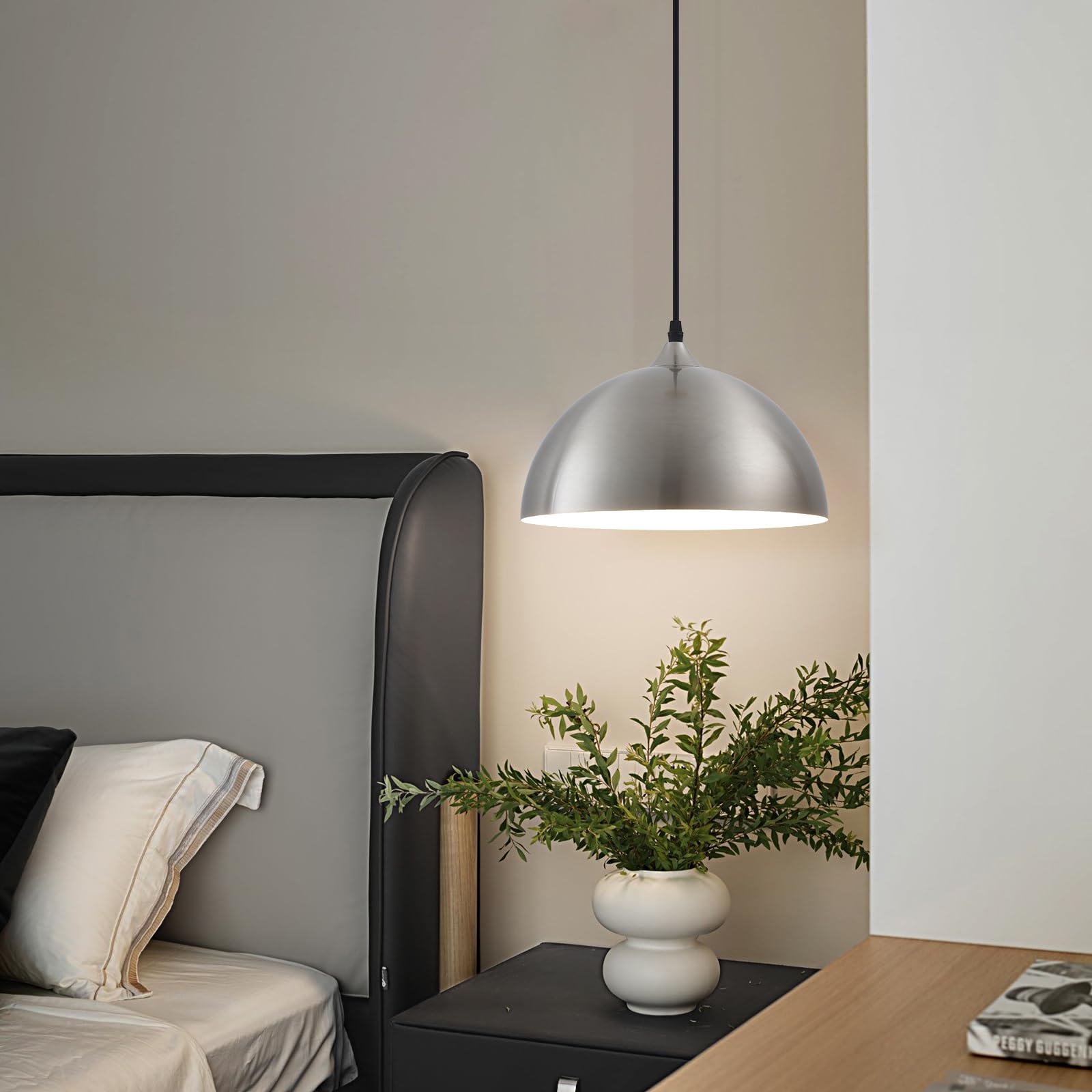 Brushed Nickel Dome Pendant Lights Bampton Dome Pendant In Textured