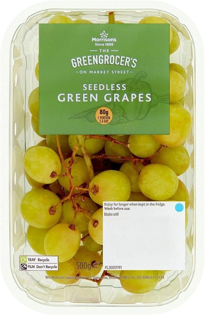 Morrisons Green Grapes, 500 g (Pack of 1) : Amazon.co.uk: Grocery