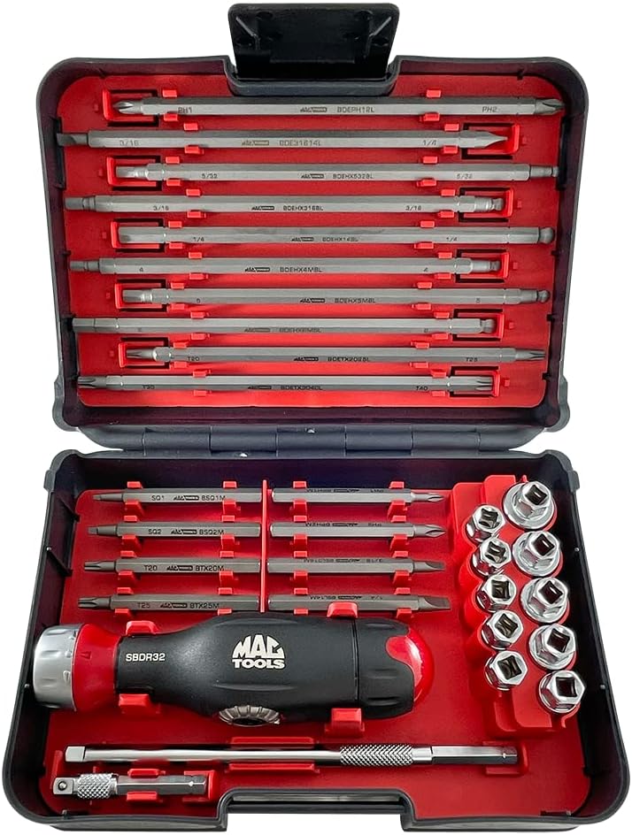 Amazon | MACTOOLS 41Pc.DUALラチェッティングスクリュードライバ―＆ ナットドライバーセット | ドライバーセット