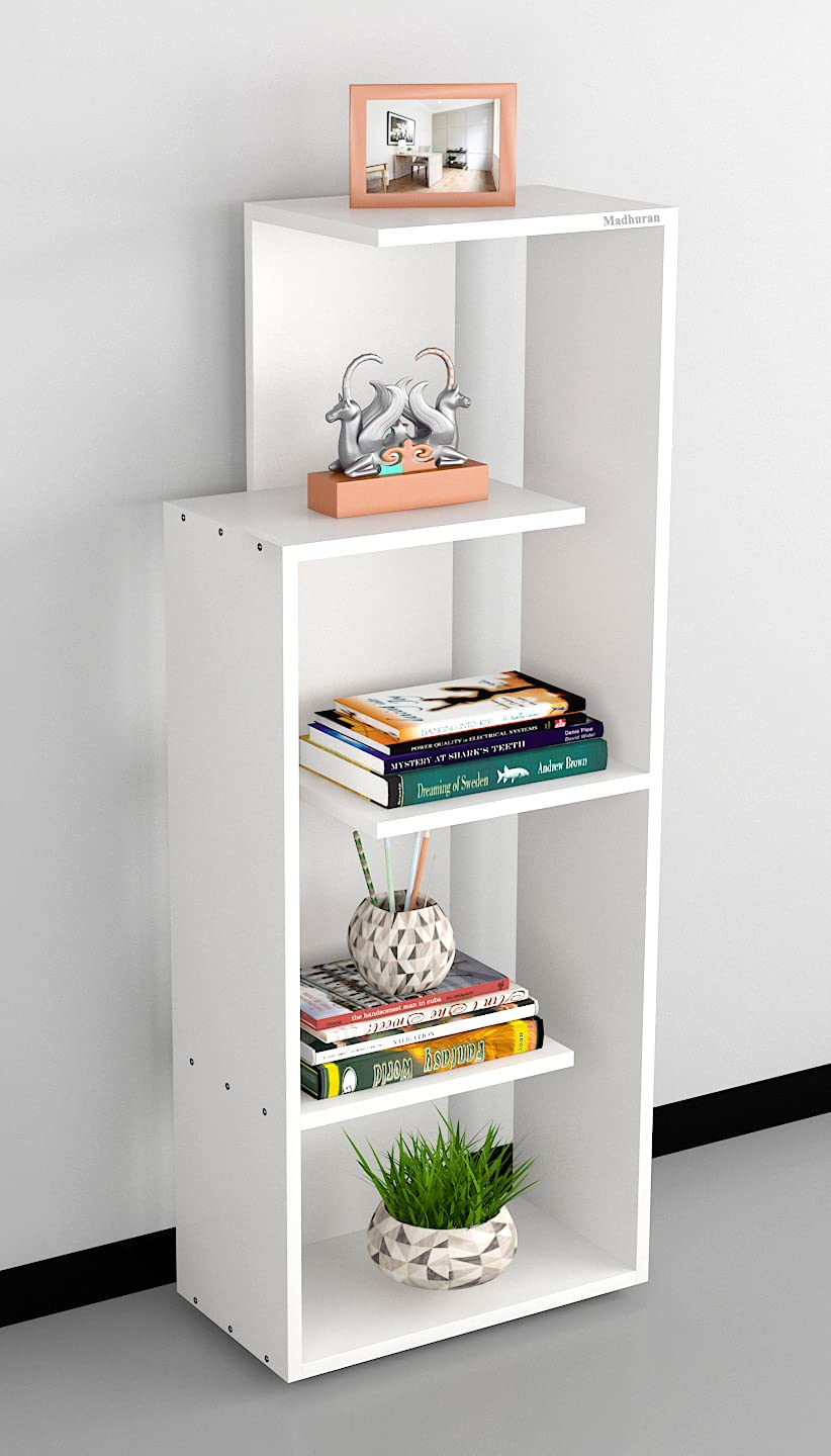 Madhuran Riya Engineering Wood Home Free Standing Bookcase Display Unit ...