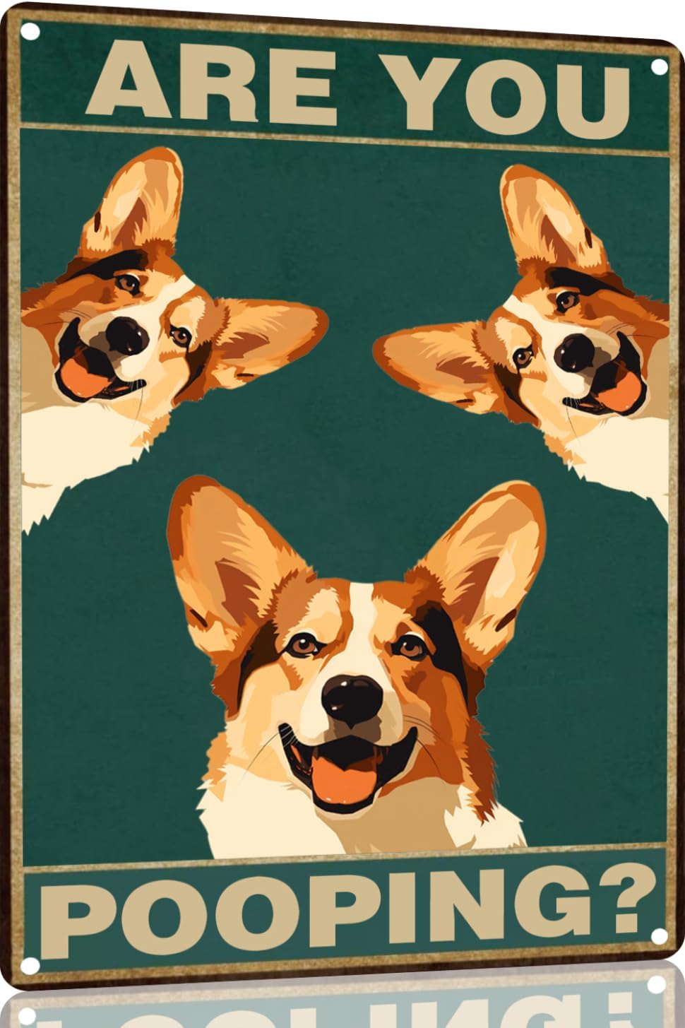 Amazon.com : TopPacific Corgi 12x16 inch Are You Pooping Sign Bathroom ...