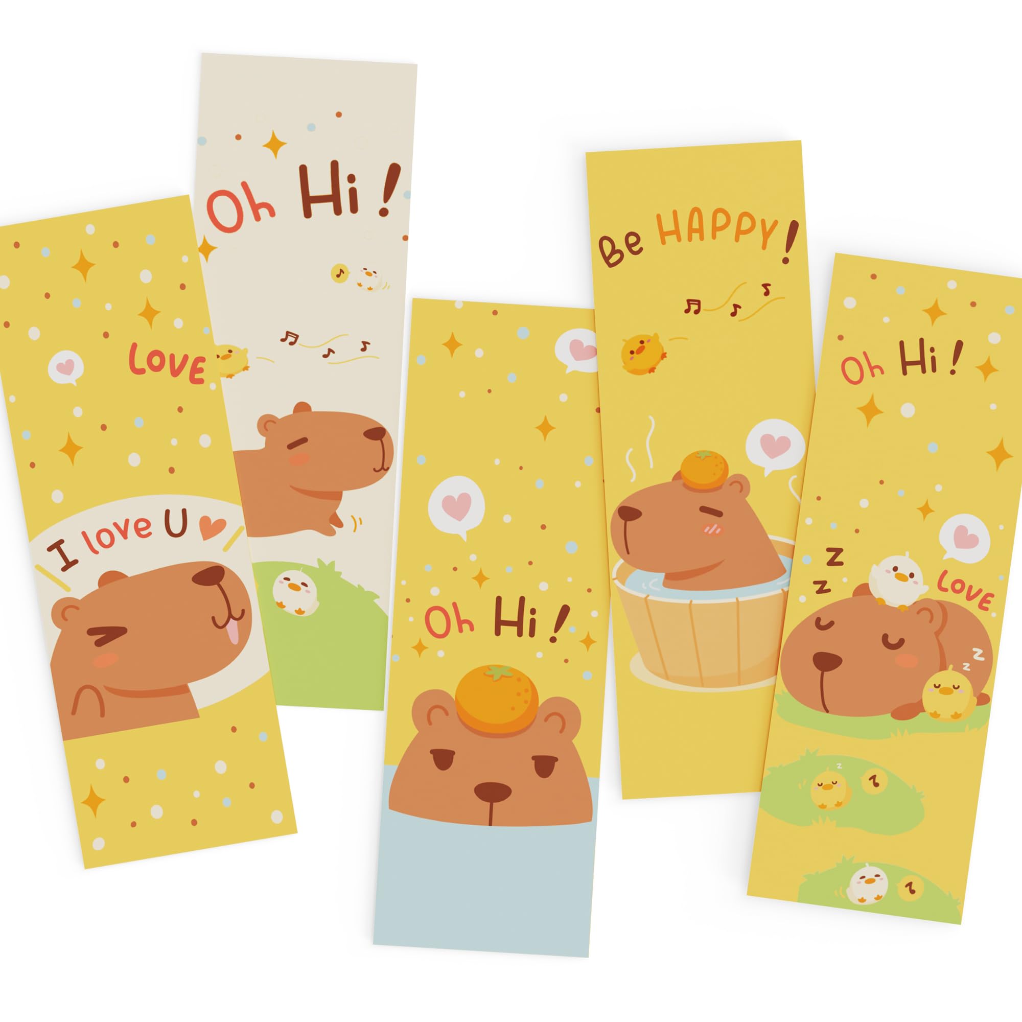 Amazon.com: Pack of 20 Capybara Bookmarks, Book Lover Gifts, 5 Designs Page Markers for Kids ...