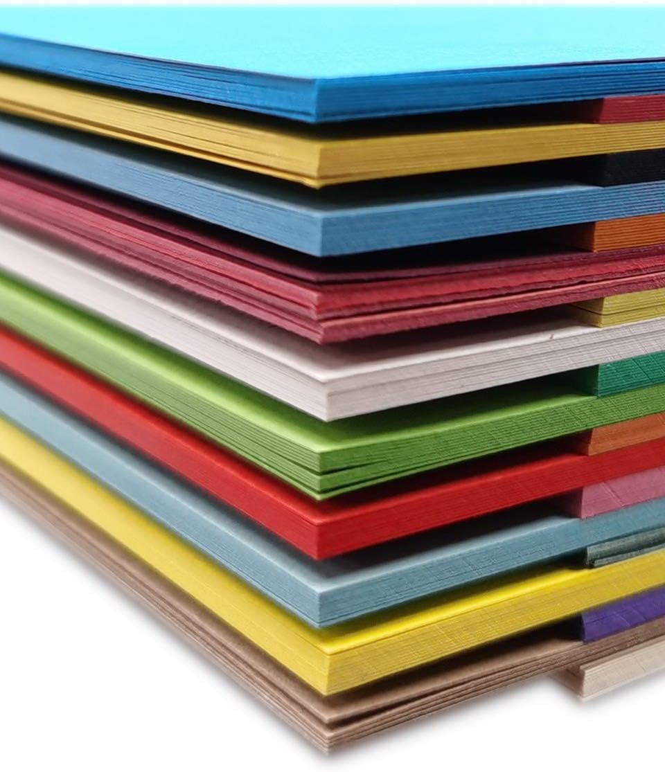 A4 Coloured Card 50 Sheets Colour Card Stock - 10 Assorted Colour 230gm ...