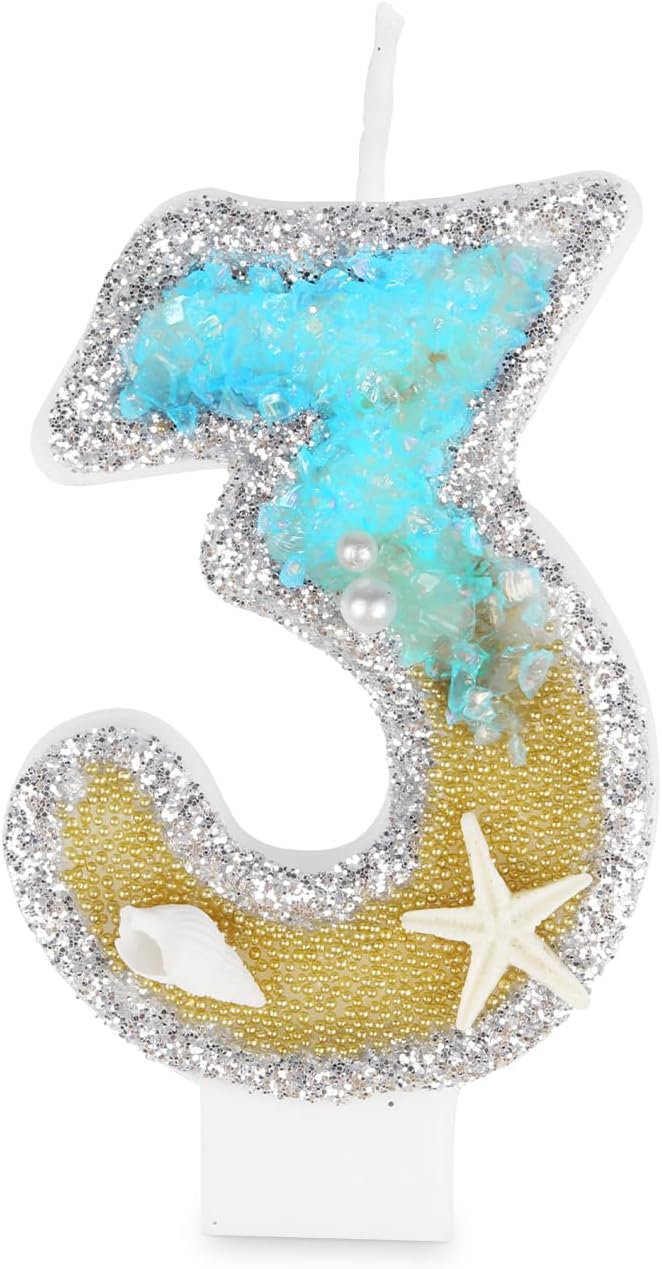 Amazon.com: Birthday Candles Number 3 Candle, Handmade Numeral Candle ...