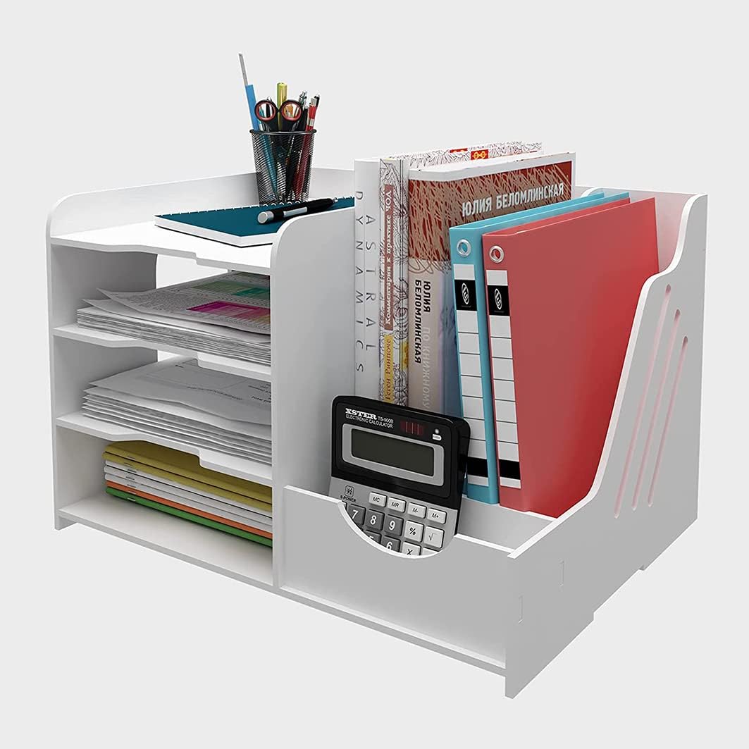 Umtiti White Desktop Organizer Storage Box Desktop Stationary Storage ...