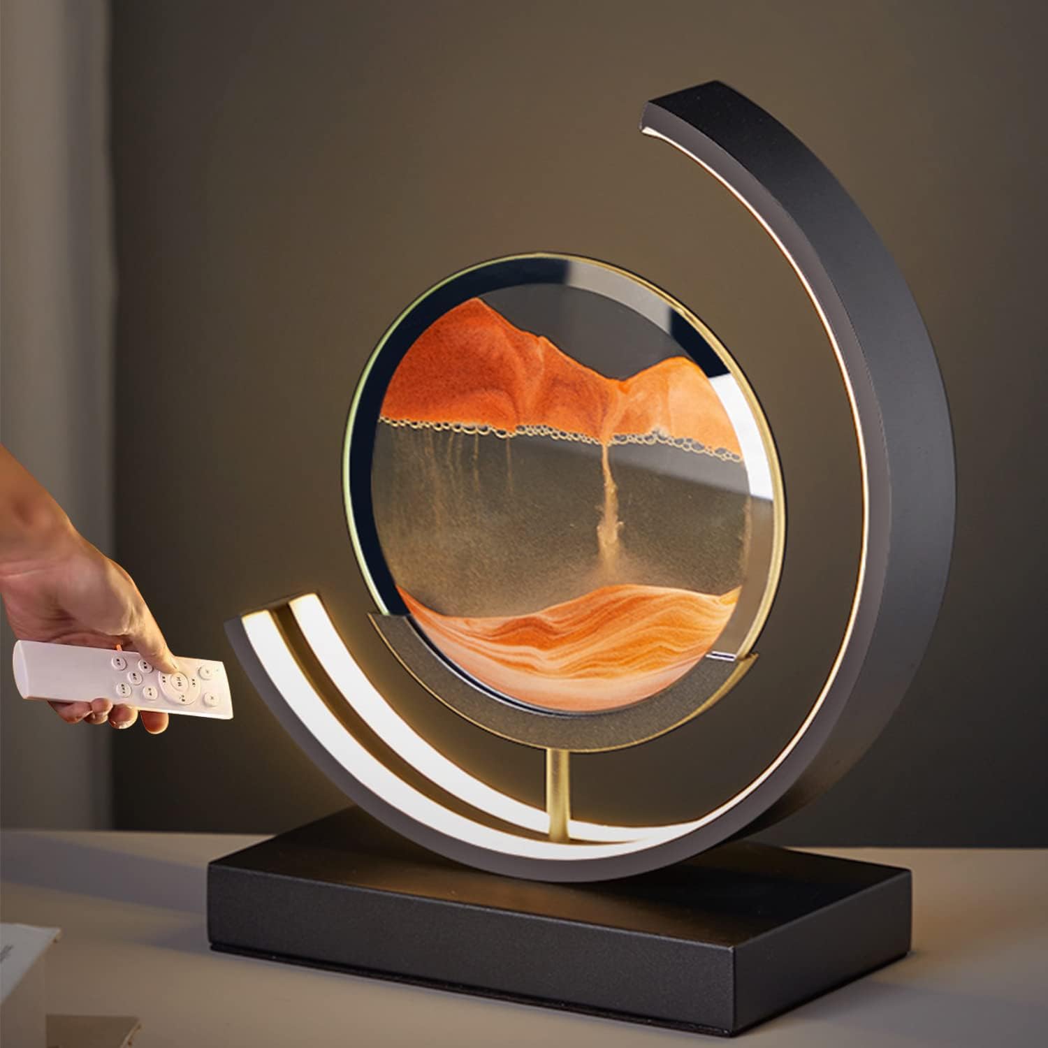 Amazon.com: Heuanpte Table Lamp Moving Sand Art Lamp, 3D Sand Lamp ...