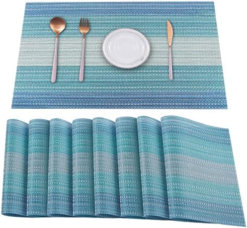 Amazon.com: LEXMORE Placemats Set of 8 Vinyl/Plastic Woven Place Mats ...