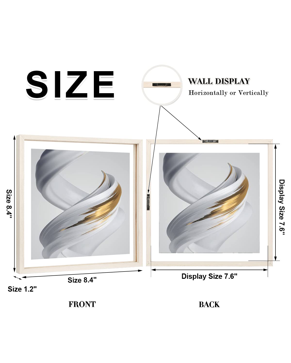 Snapklik.com : 8x8 Floating Frames Set Of 2, Double Plexiglass Picture ...