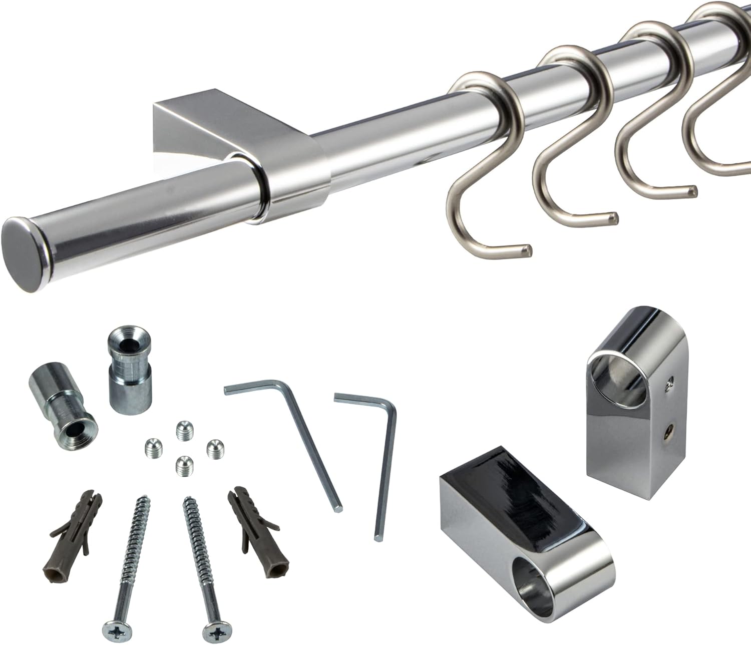 Gedotec Design Kitchen Railing Wall Rail System Stainless Steel Look ...