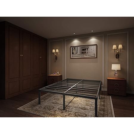 Amazon.com: TATAGO 16 Inch Heavy Duty Queen Bed Frame, 3500 lbs Strong ...