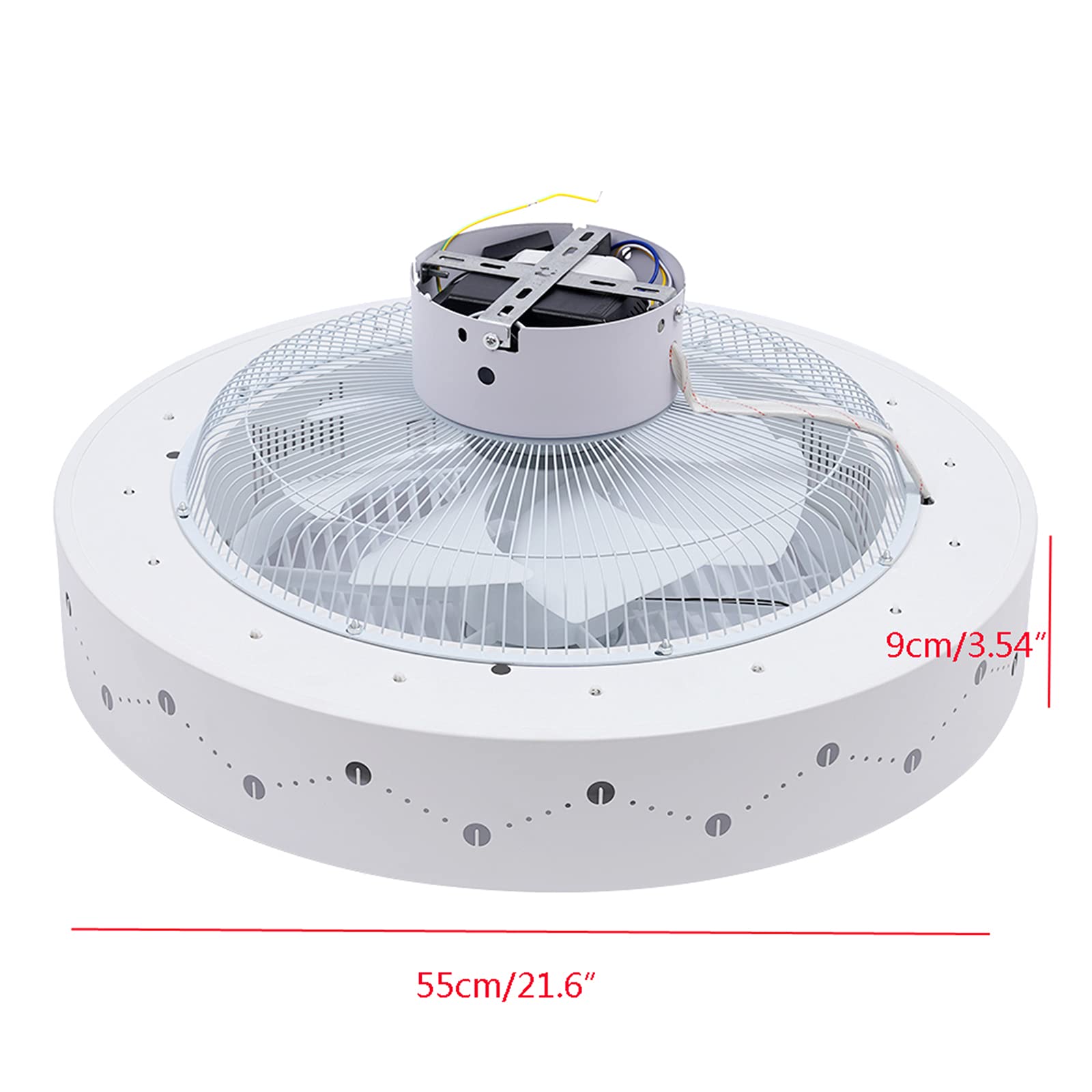 22" Modern Acrylic Ceiling Fan with Light and Remote Control 64W Hollow ...