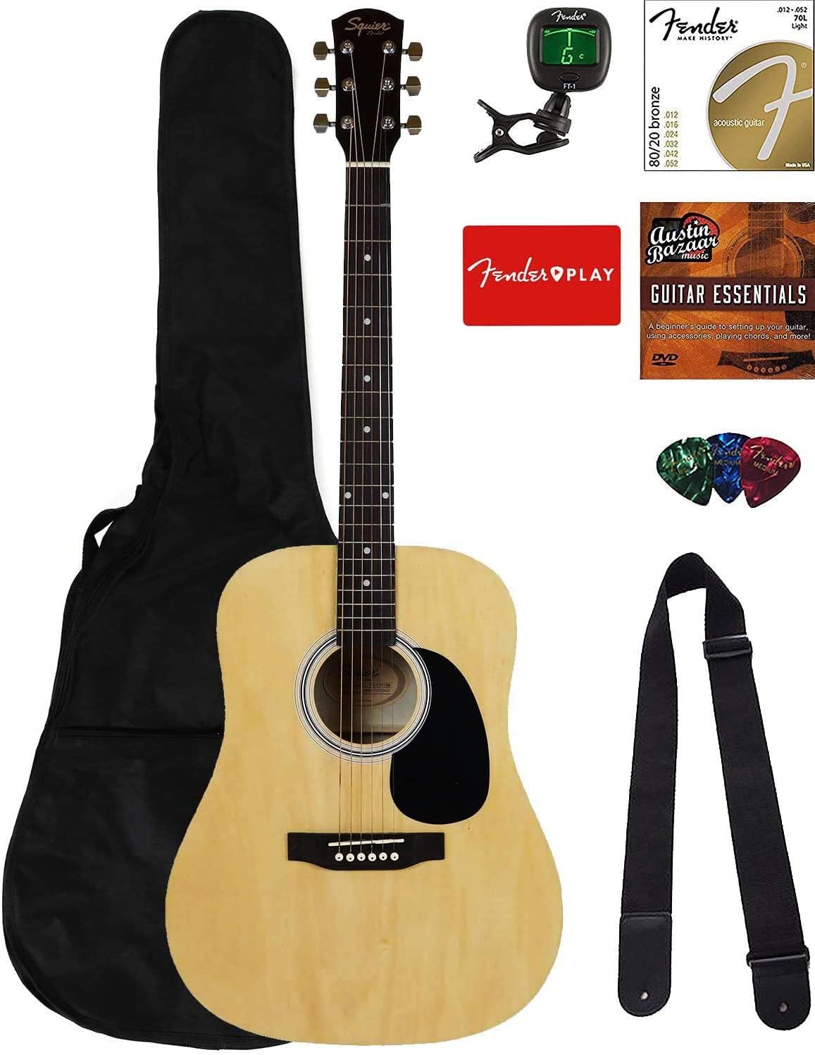 Amazon.com: Fender Left-Handed Acoustic Guitar, with 2-Year Warranty ...