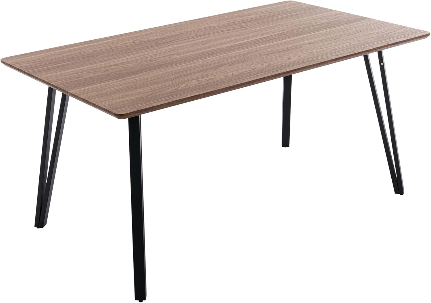 Amazon.com - VESCASA 63” Wood Dining Table with Black Metal V Shape ...
