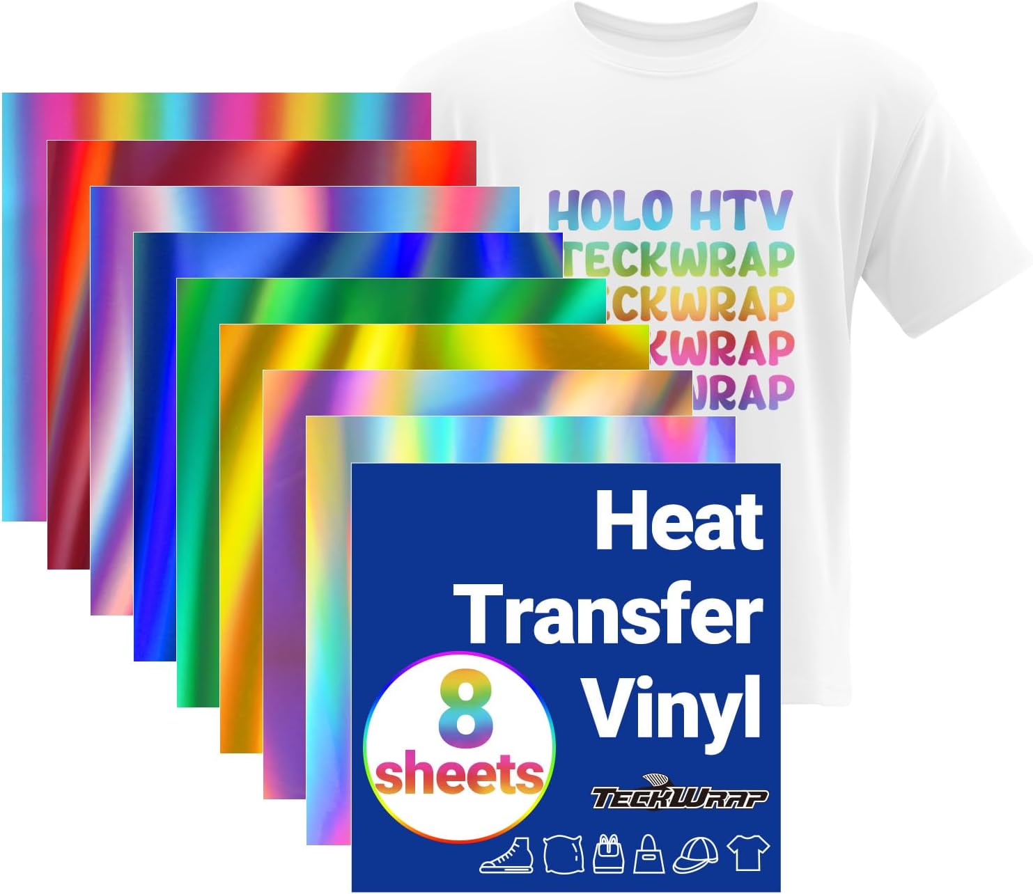 Amazon.com: TECKWRAP HTV Heat Transfer Vinyl Bundle - 10 Pack 12" x 3FT ...