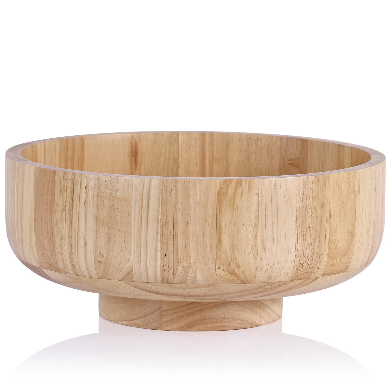Amazon.com: Natural Wooden Fruit Bowl for Kitchen Counter,Modern Large ...