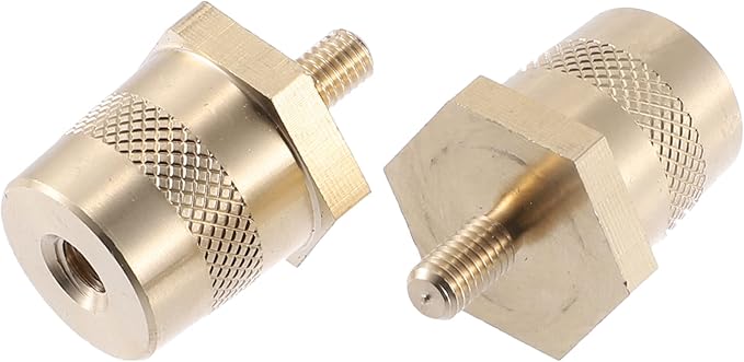 X AUTOHAUX 1 Pair M5 to M6 Battery Terminal Connector Brass Tone Post ...