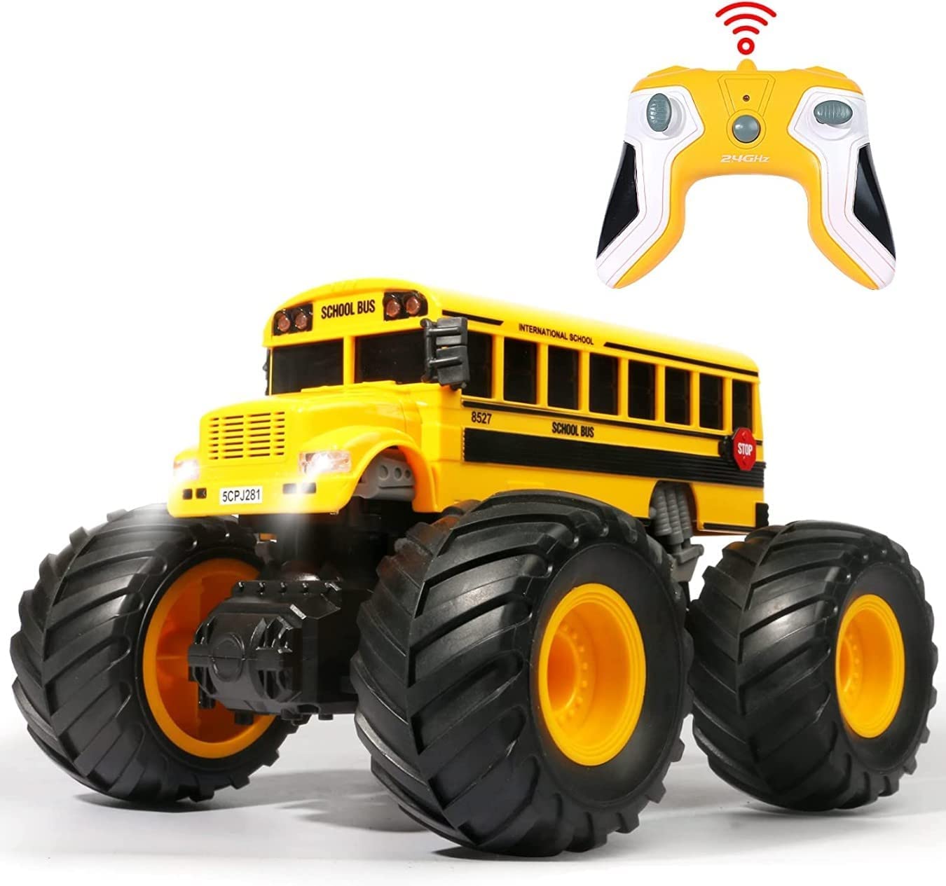 ASCETIC 1:18 Rc Remote Control School Bus Monster Truck Toy Big Foot ...