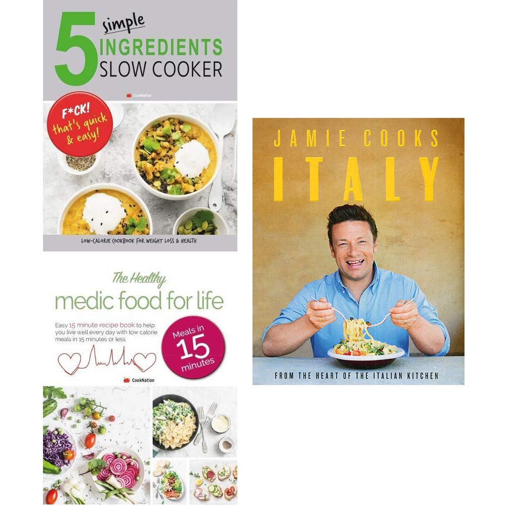 Jamie cooks italy [hardcover], 5 simple ingredients slow cooker, medic ...