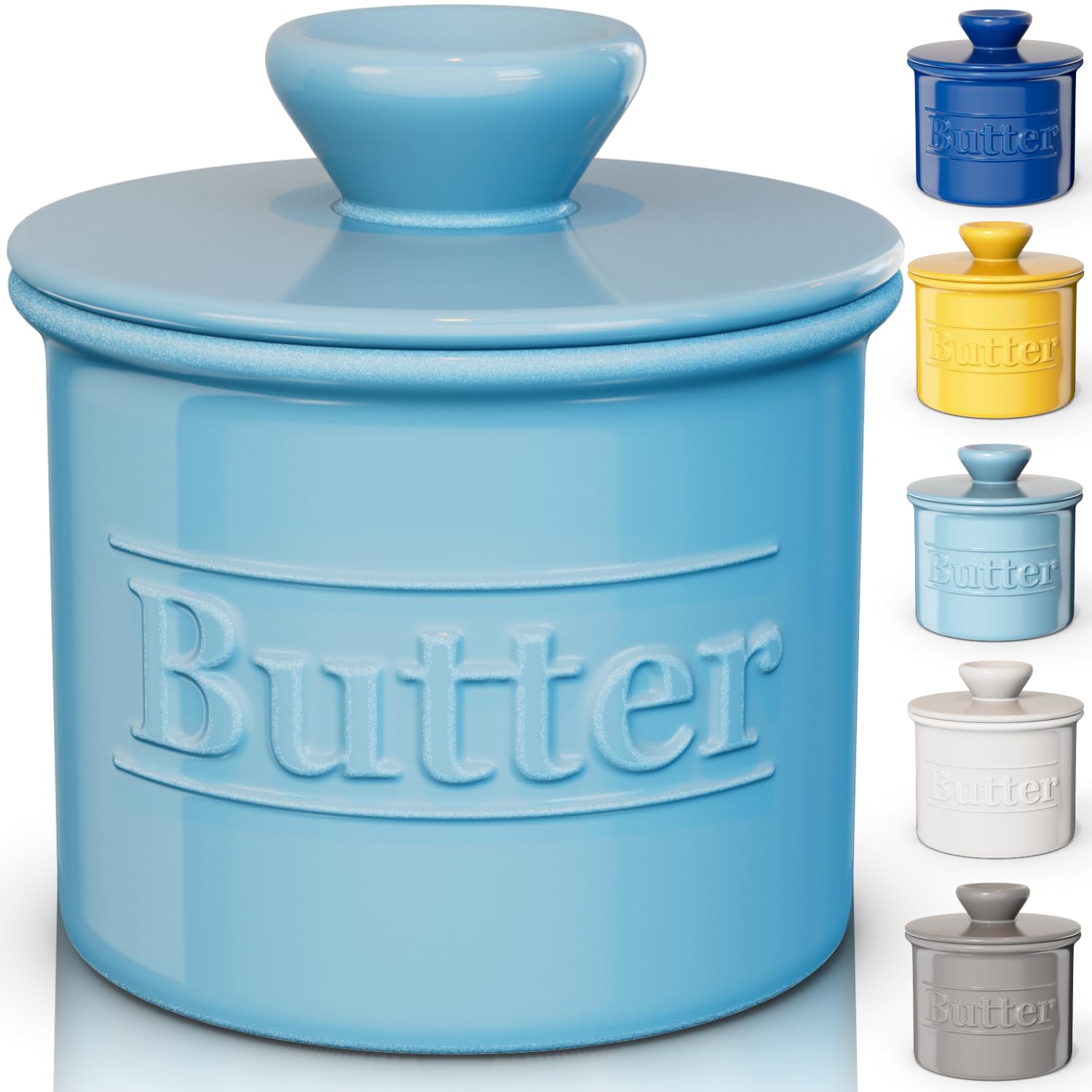 Amazon.com | Beautiful Butter Crock for Counter with Water Line ...