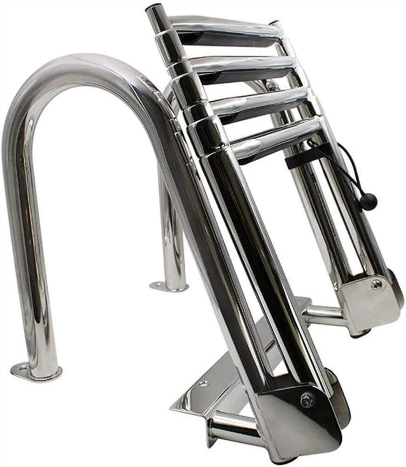 4 Steps Pontoon Boat Ladder Pontoon Dock Boarding Removable Fold ...