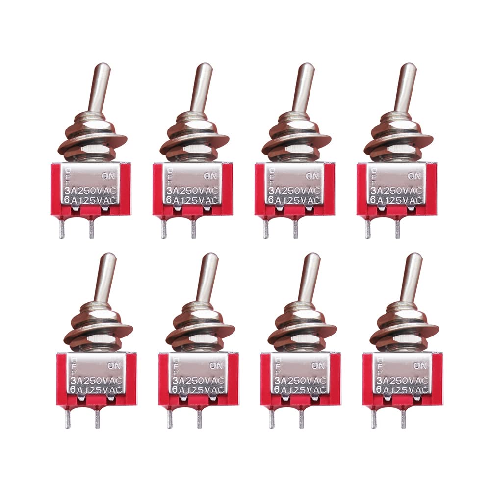mxuteuk 8pcs SPST Mini Toggle Switch Miniature ON/Off Switch 2 Terminal ...