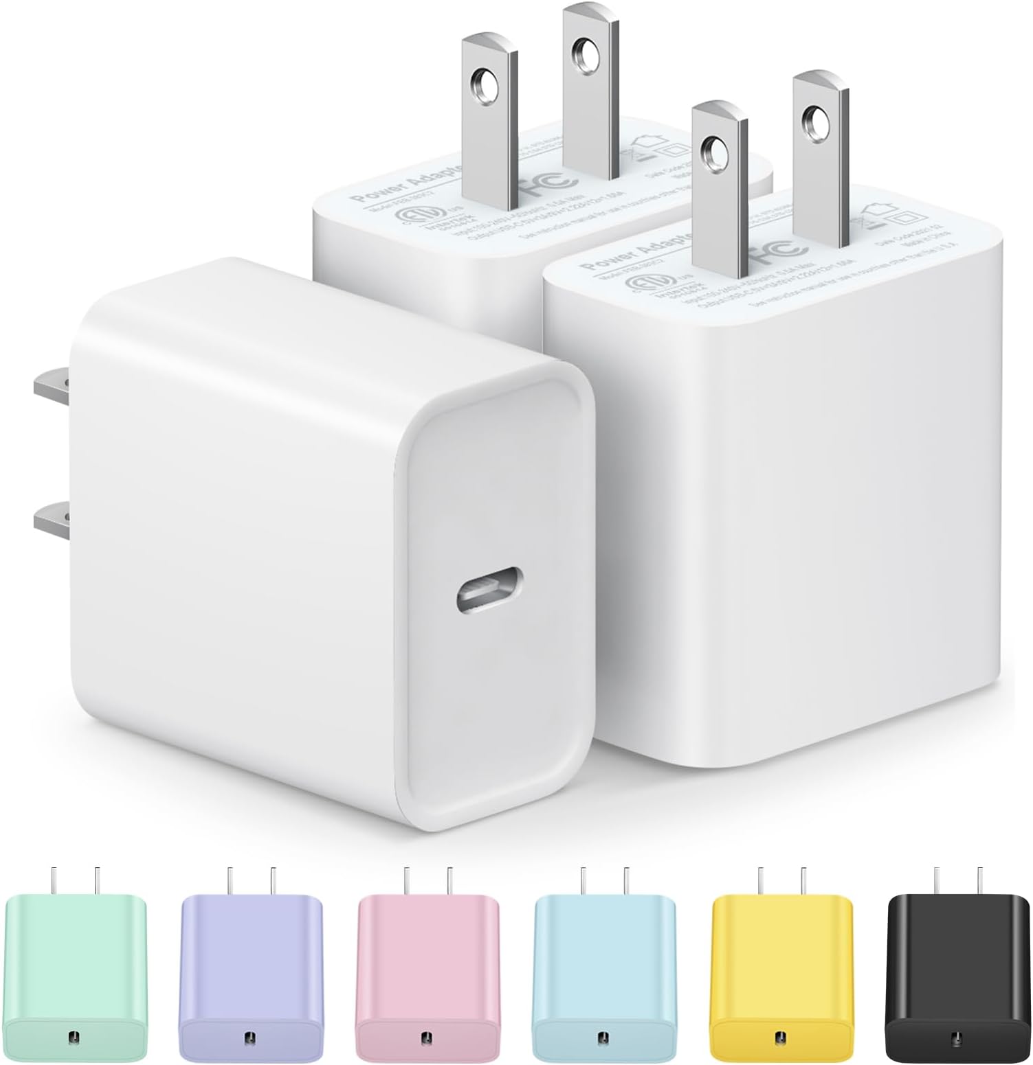 Amazon.com: [3 Pack] USB C Charger Block, iPhone 16 Charger Block 20W ...