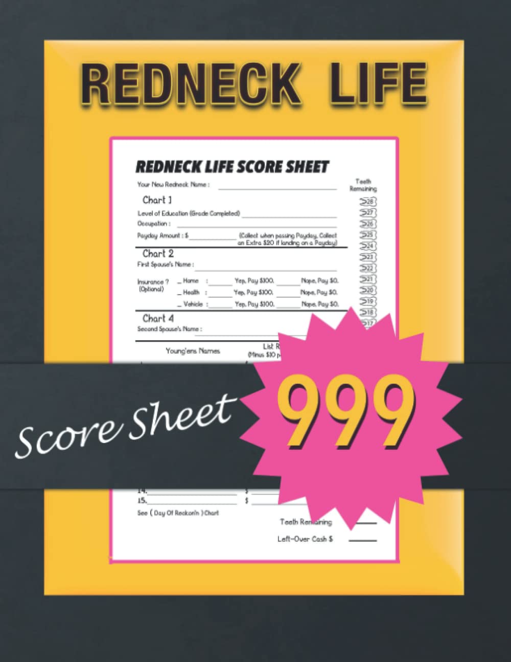 Redneck Life Score Sheet 999 Scoring Sheet For Play Redneck ...