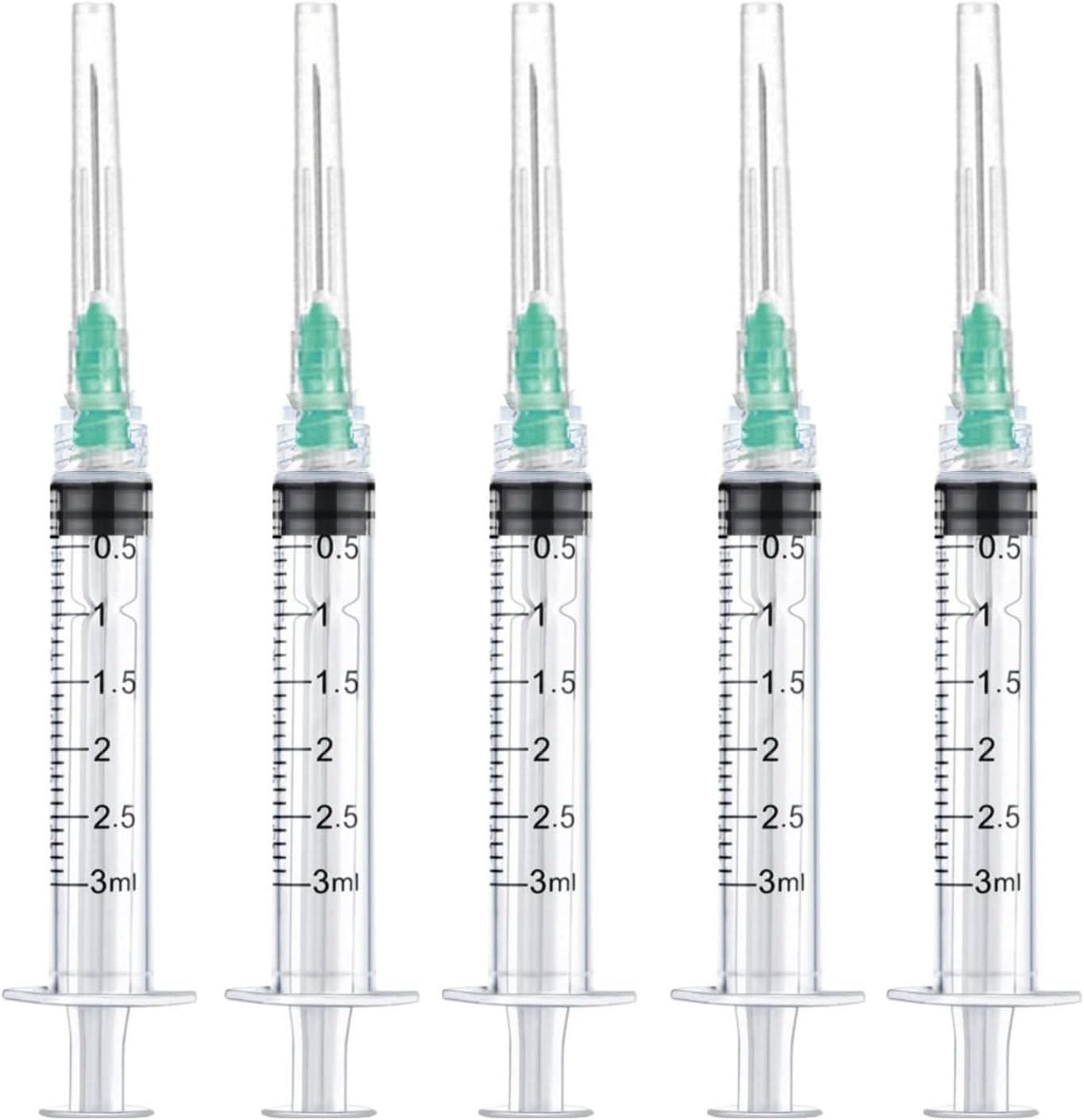 Amazon.com: 50 Pack 3ml/cc Disposable Luer Lock Lab Syringes with 21Ga ...