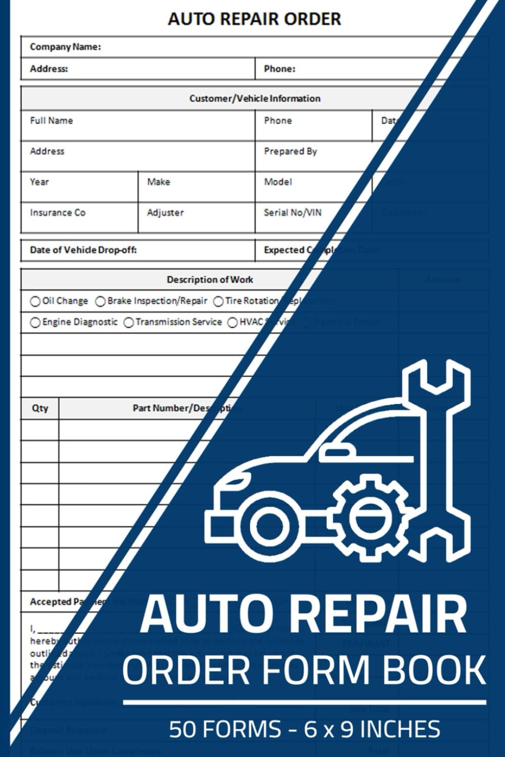 Auto Repair Order Form Book: Automotive Repair Work Order Forms ...