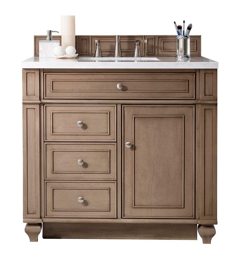 James Martin Bristol 36" Single Bathroom Vanity in Whitewashed Walnut ...