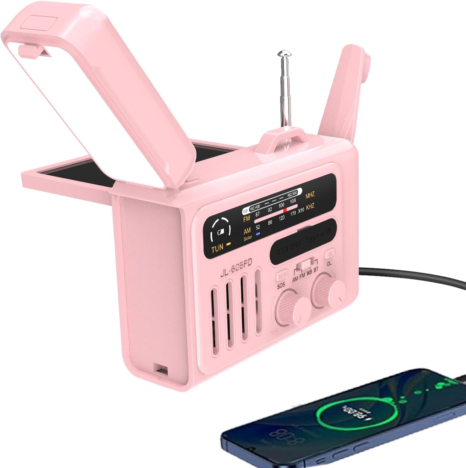 Amazon.com: AM FM/WB NOAA Dynamo Hand Crank Radio with Alert/SOS/Torch ...