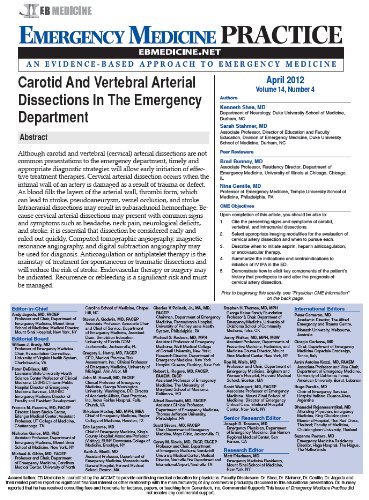 Carotid And Vertebral Arterial Dissections In The Emergency Department ...