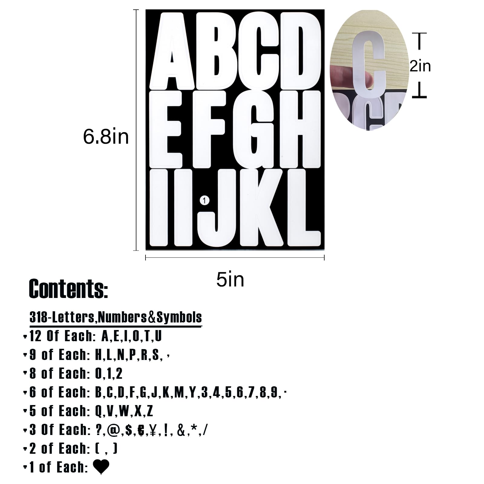 Snapklik.com : 318 Pieces 24 Sheets Letter Stickers,Self Adhesive Vinyl ...