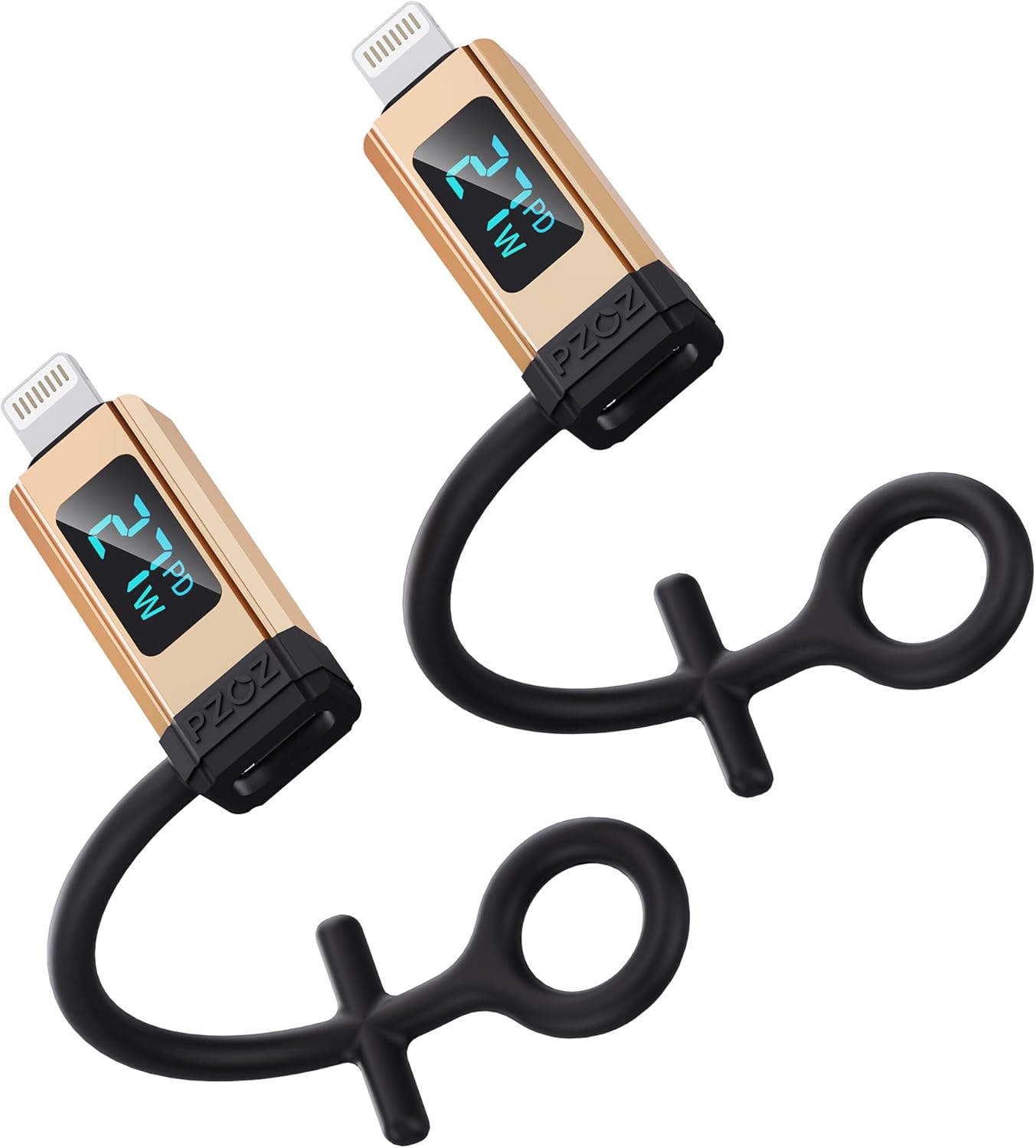 Amazon.com: pzoz USB C to Lightning Adapter with LED Display, 27W Type C PD Fast Charging ...