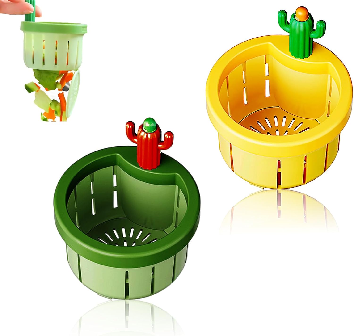 2 PCS Innovative Multifunctional Cactus Design Sink Strainer Basket ...