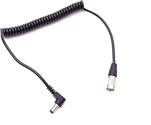 DC 5.5/2.5mm to Female 4pin Hirose Power Cable Coiled Cable for SmallHD ...
