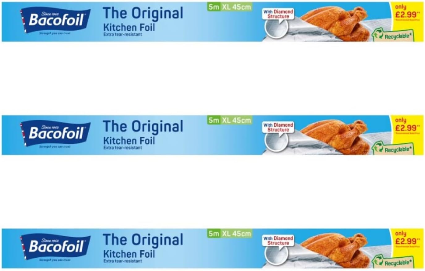 The Original Kitchen Foil XL 45cm Wide x 5m Long - Pack of 3 | Premium ...