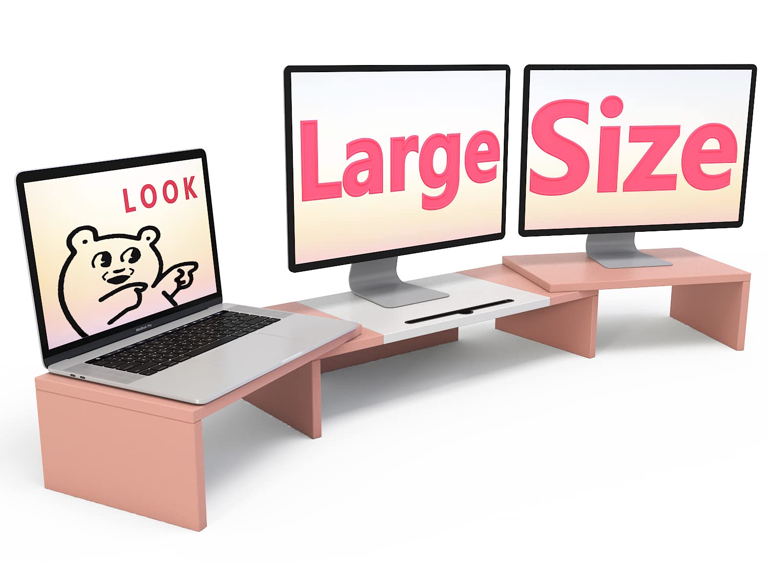 Buy WESTREE Triple Dual Monitor Stand Riser, Extra Long Monitor Stand ...