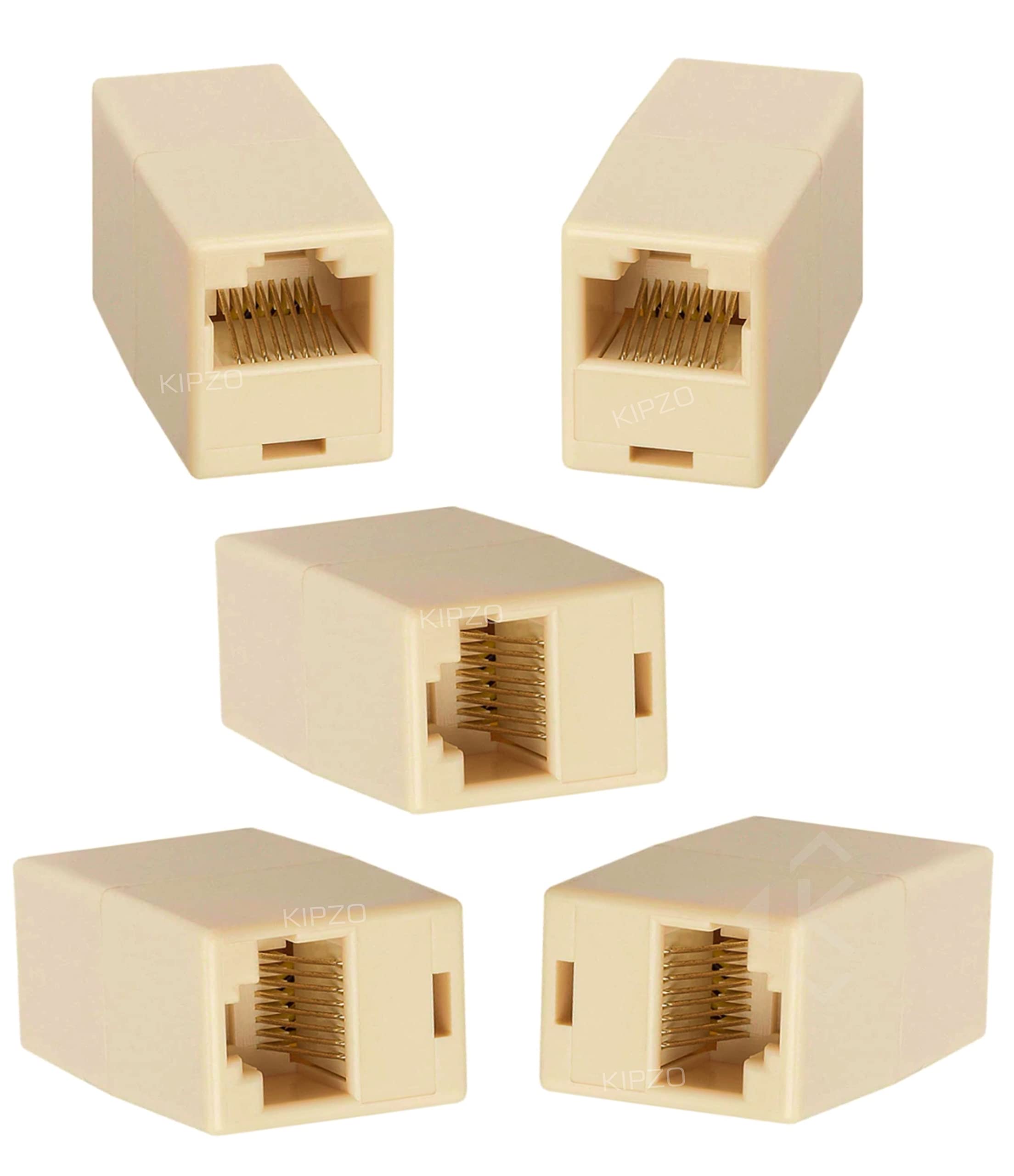 KIPZO® Strong Pack of 5, RJ45 Extender Plug Network Broadband Ethernet ...
