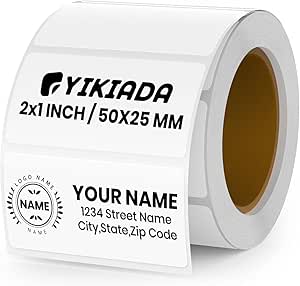 Amazon.com : YIKIADA White Direct Thermal Labels Vinyl 1 × 2 Inch Self-Adhesive Rectangle ...