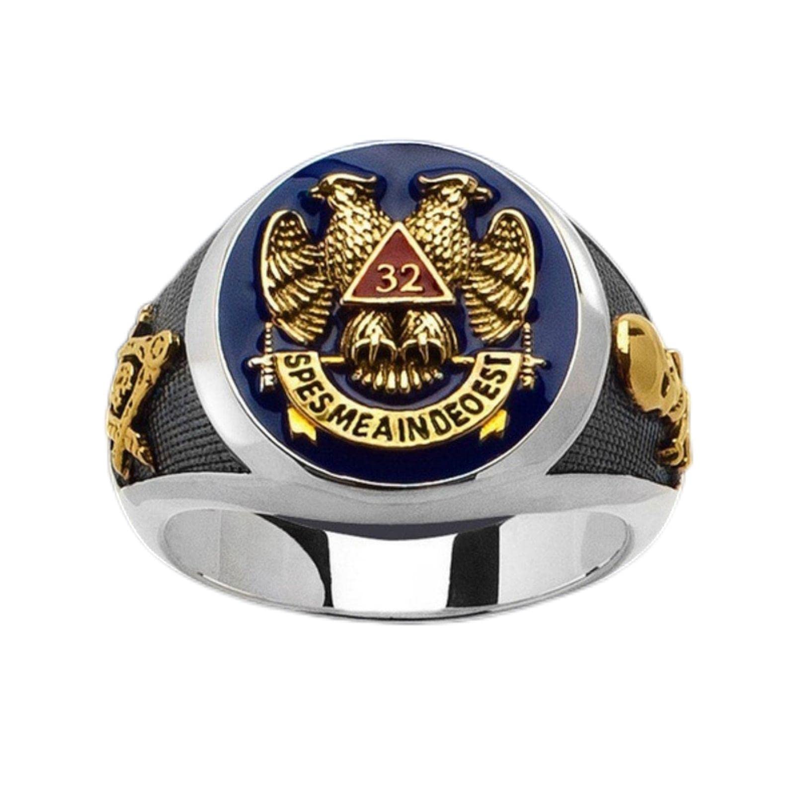 Buy Gold Flying Double Eagle Ring for Men, Punk Viking Freemason Hawk ...