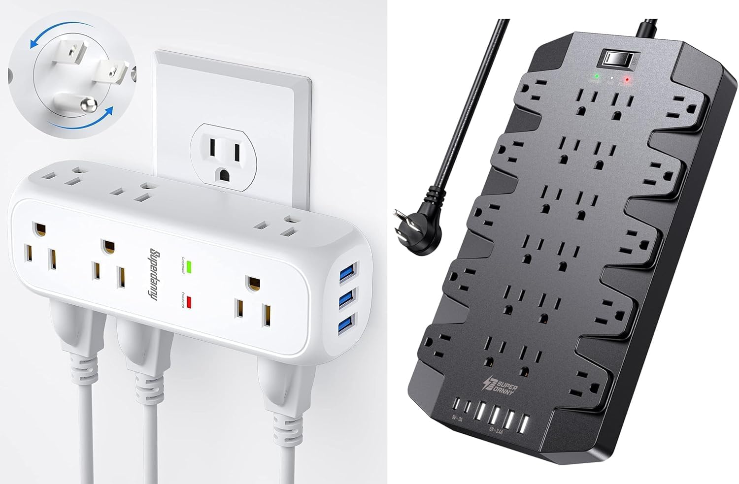 Amazon.com: 360° Rotating Multi Plug Outlet Extender, 2100J Surge ...